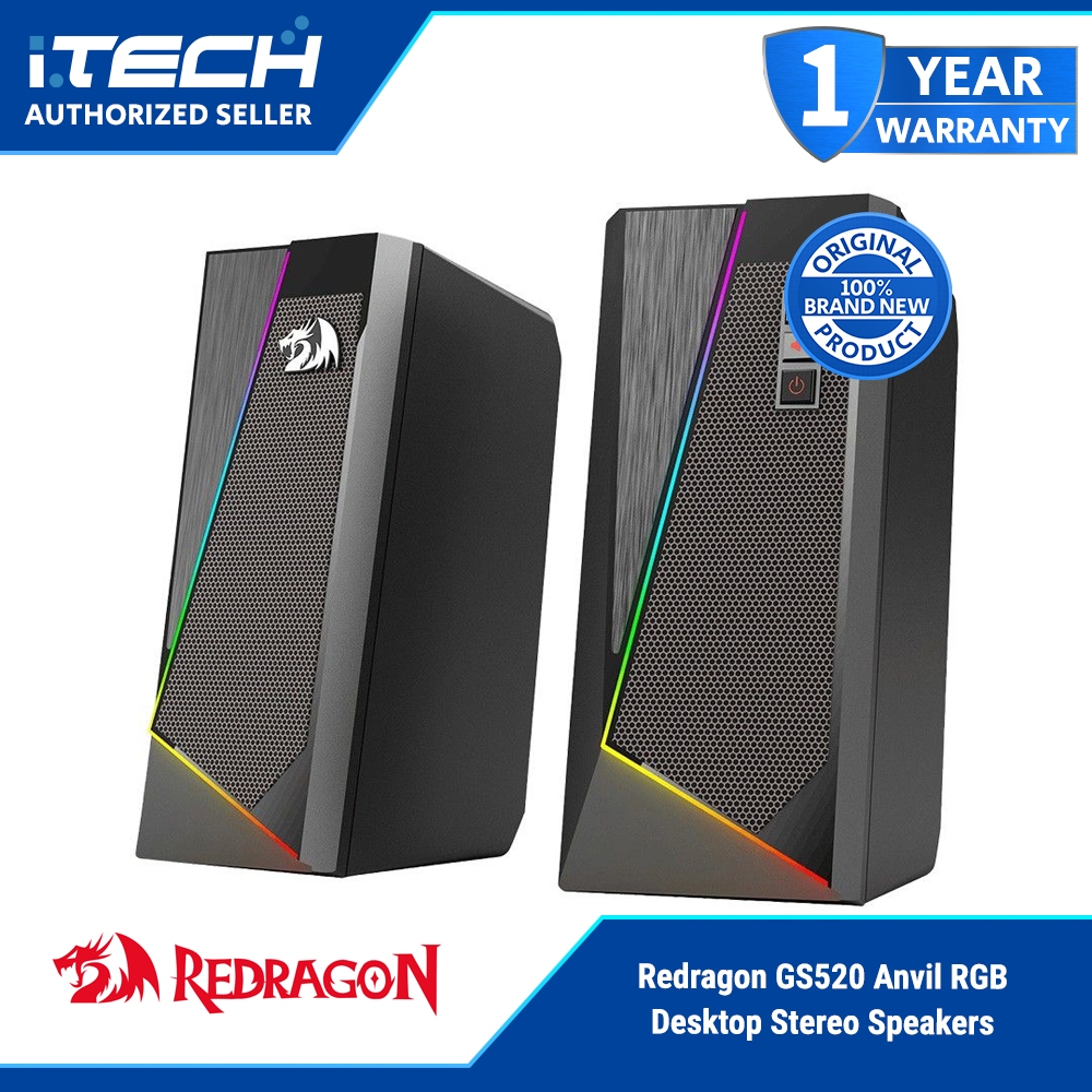 Redragon GS520 Anvil RGB Desktop Stereo Speakers | Shopee Philippines