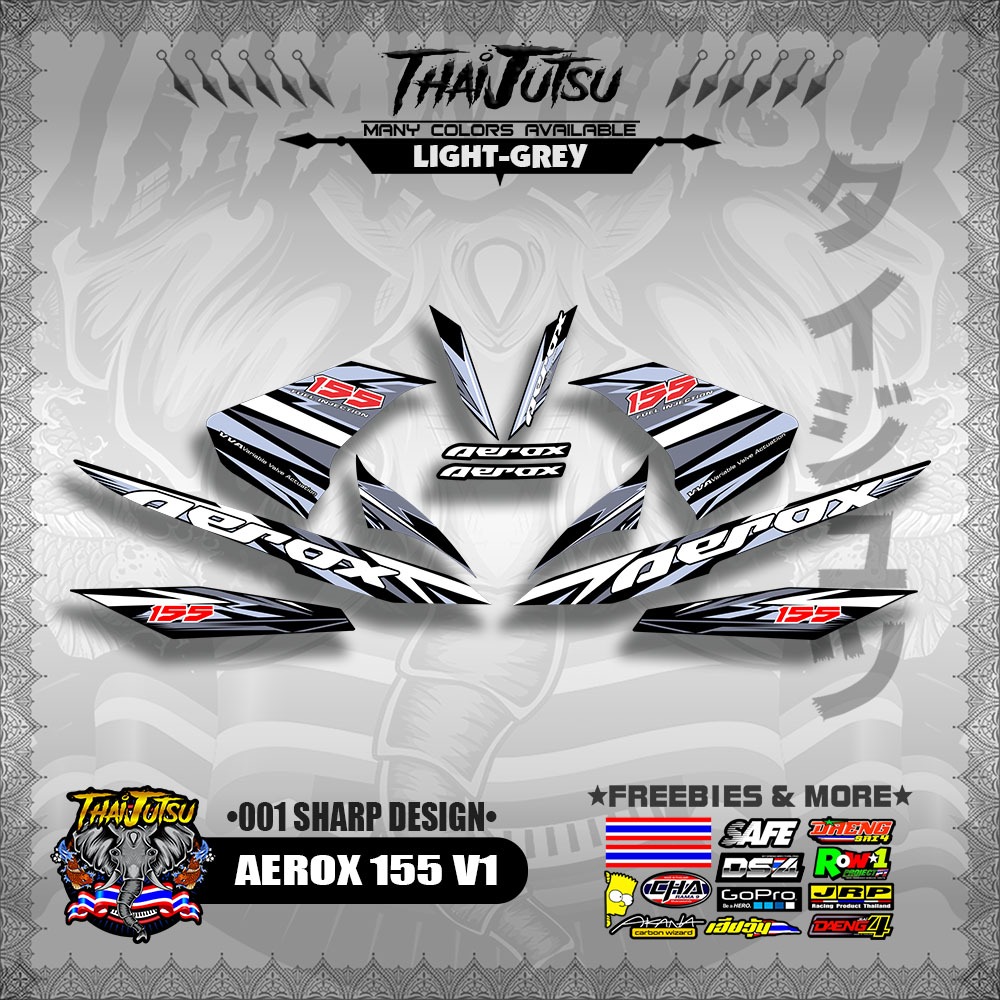 AEROX 155 V1 DECALS ( 001 SHARP DESIGN )【ThaijutsuStickers】 | Shopee ...