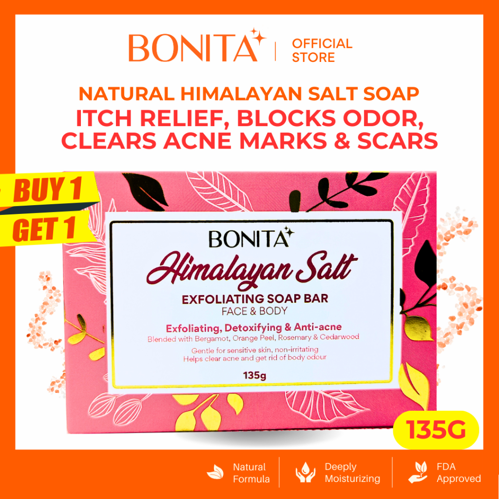 BONITA Himalayan Salt Soap Bar 135G Organic (Melasma & Clears Acne ...