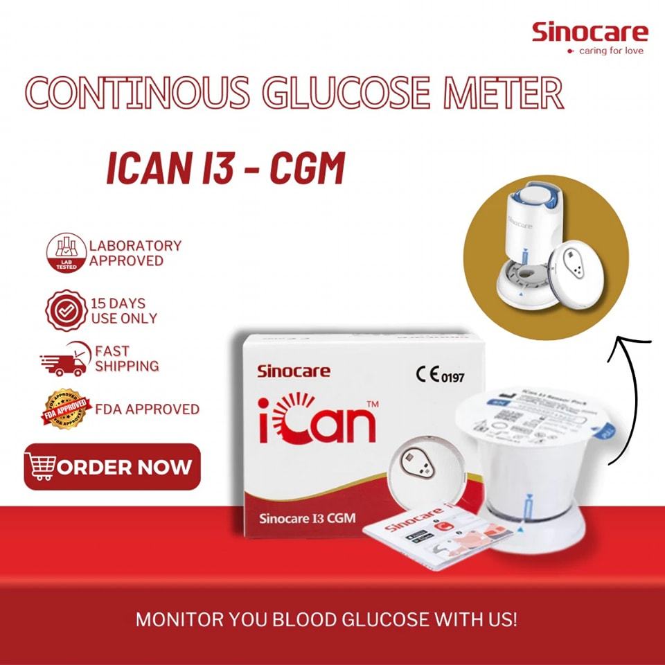 2 Pieces Sinocare iCan i3 Continuous Glucose Monitoring (CGM) System Glucometer | Shopee Philippines