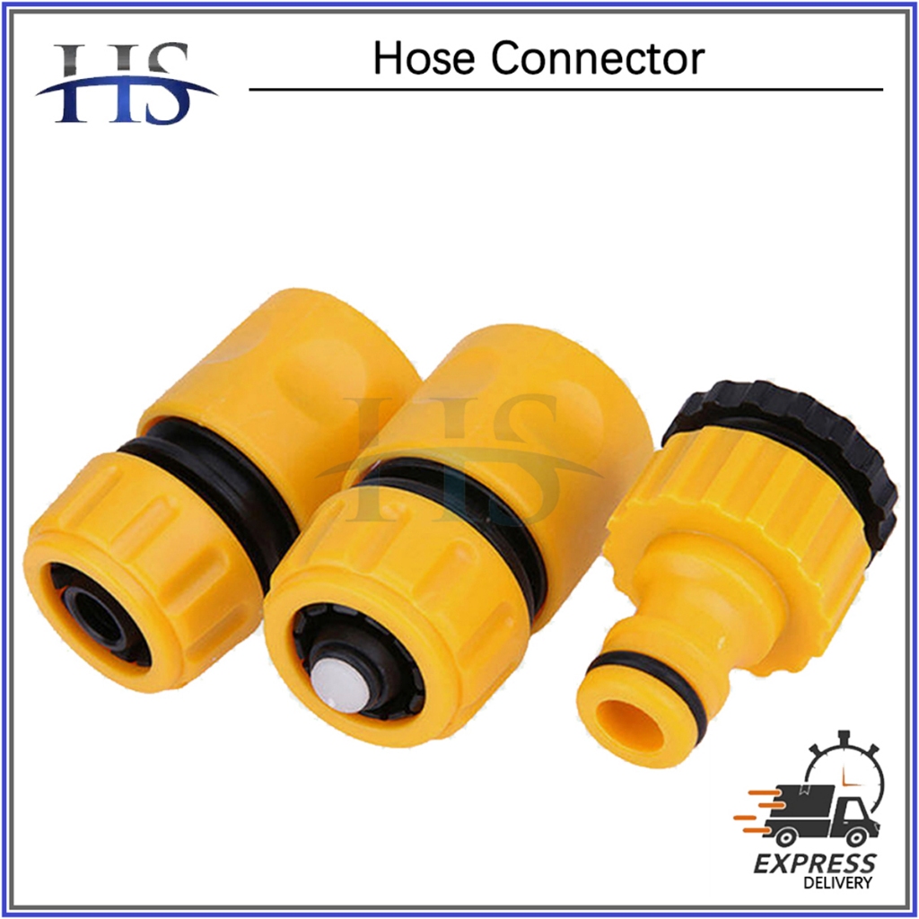 PVC HOSE COUPLING Garden Water Connector + Tap Adaptor Hose Pipe ...