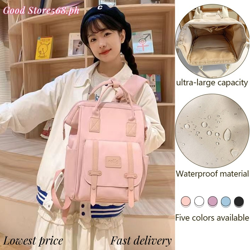 Korean Backpack Women Makaron Color School Bag Large Capacity ...