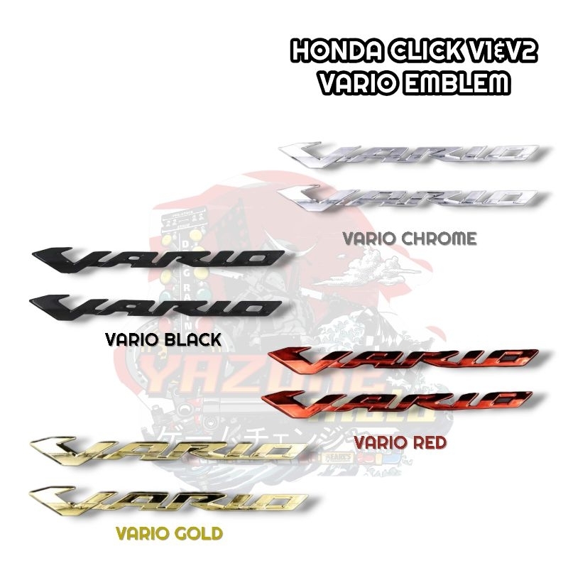 NEW!! Honda Click v1&v2 vario emblem (GOLD,BLACK,CHROME,RED) | Shopee ...