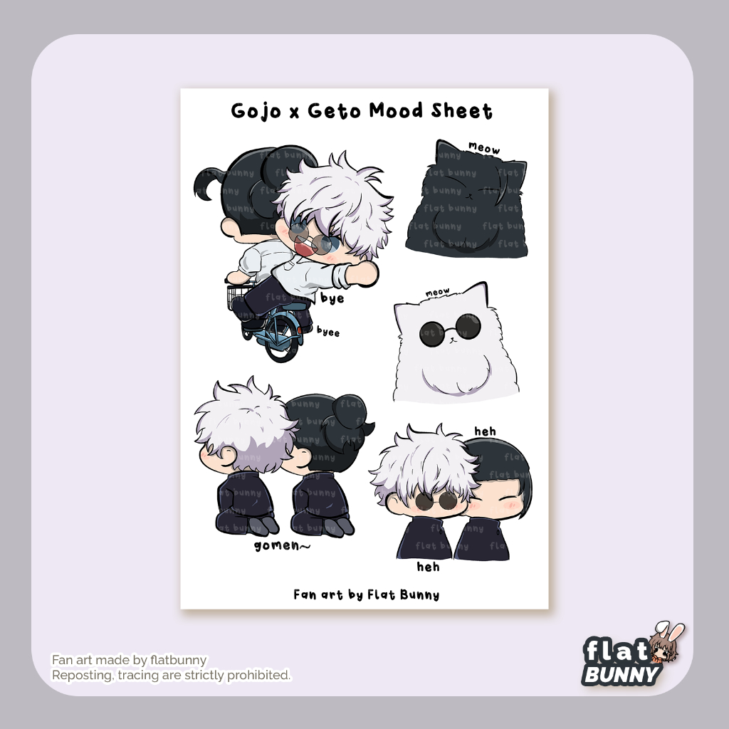 Gojo x Geto Mood Sticker Sheet | Flat Bunny Prints | Shopee Philippines