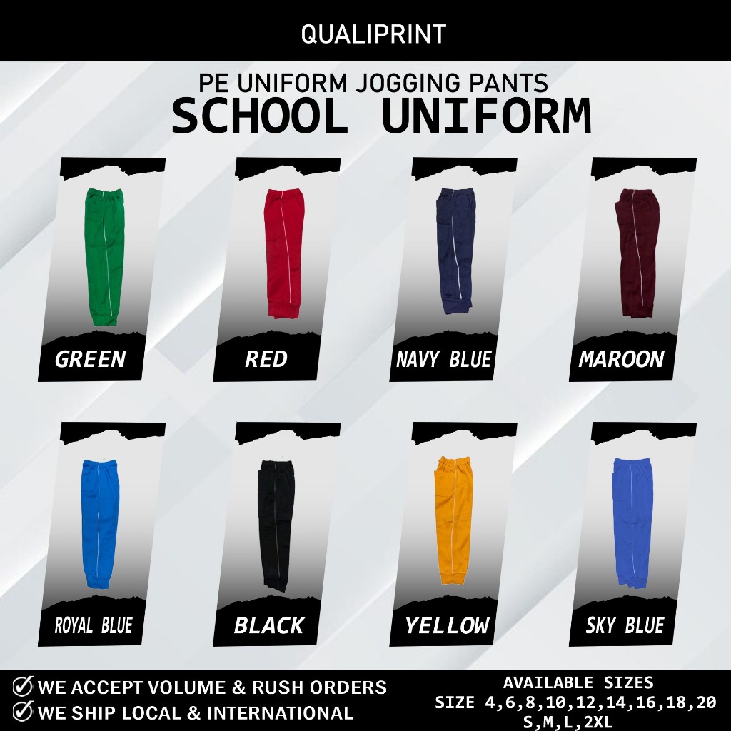 COD PE Uniform Jogging Pants For Kids School Uniform Boy Girl for 6-15 ...