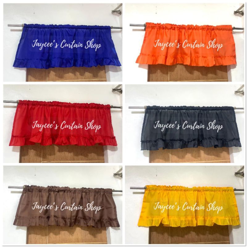 Plain Valancer Curtain (60"*15) with ruffles for windows and doors ...
