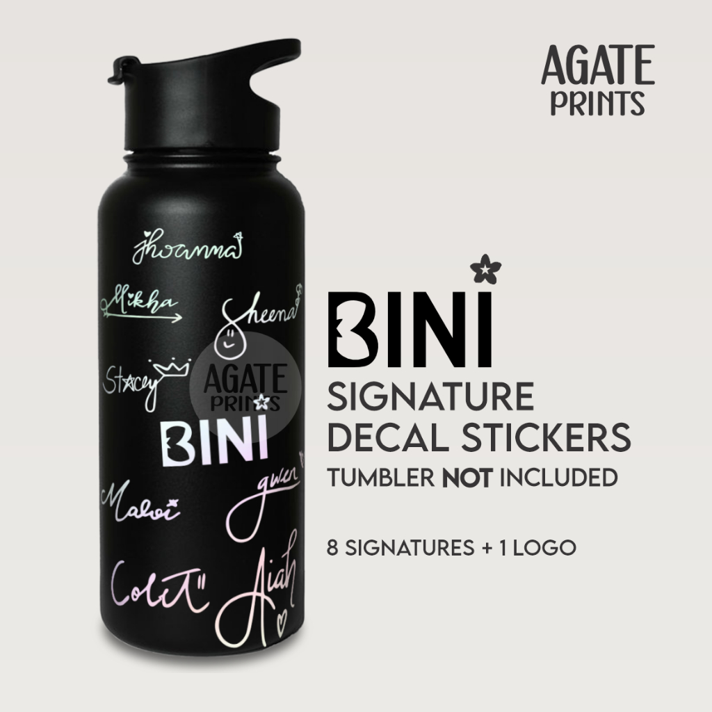 BINI SIGNATURES Decal Stickers for TUMBLERS, LAPTOPS, PHONES OUTDOOR ...