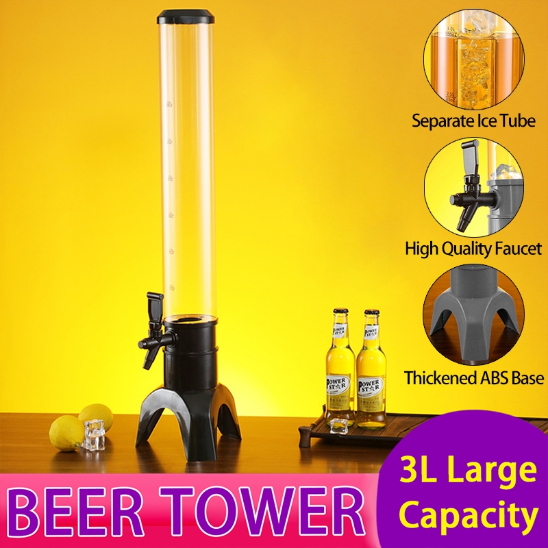 3L Beer Tower Dispenser Three-legged Tower Beverage Dispenser Wine ...