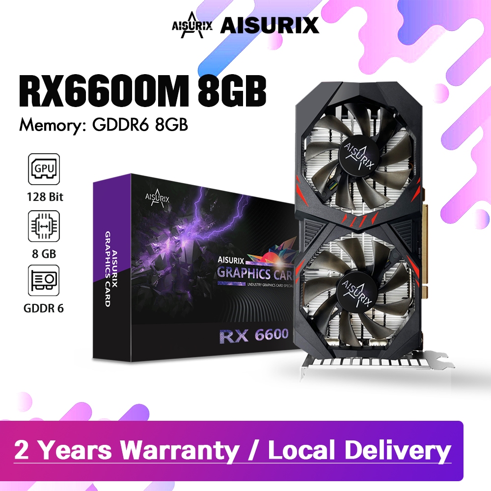 AISURIX Graphics Card RX6600M 8G Brand New GDDR6 GPU Gaming Office PC ...