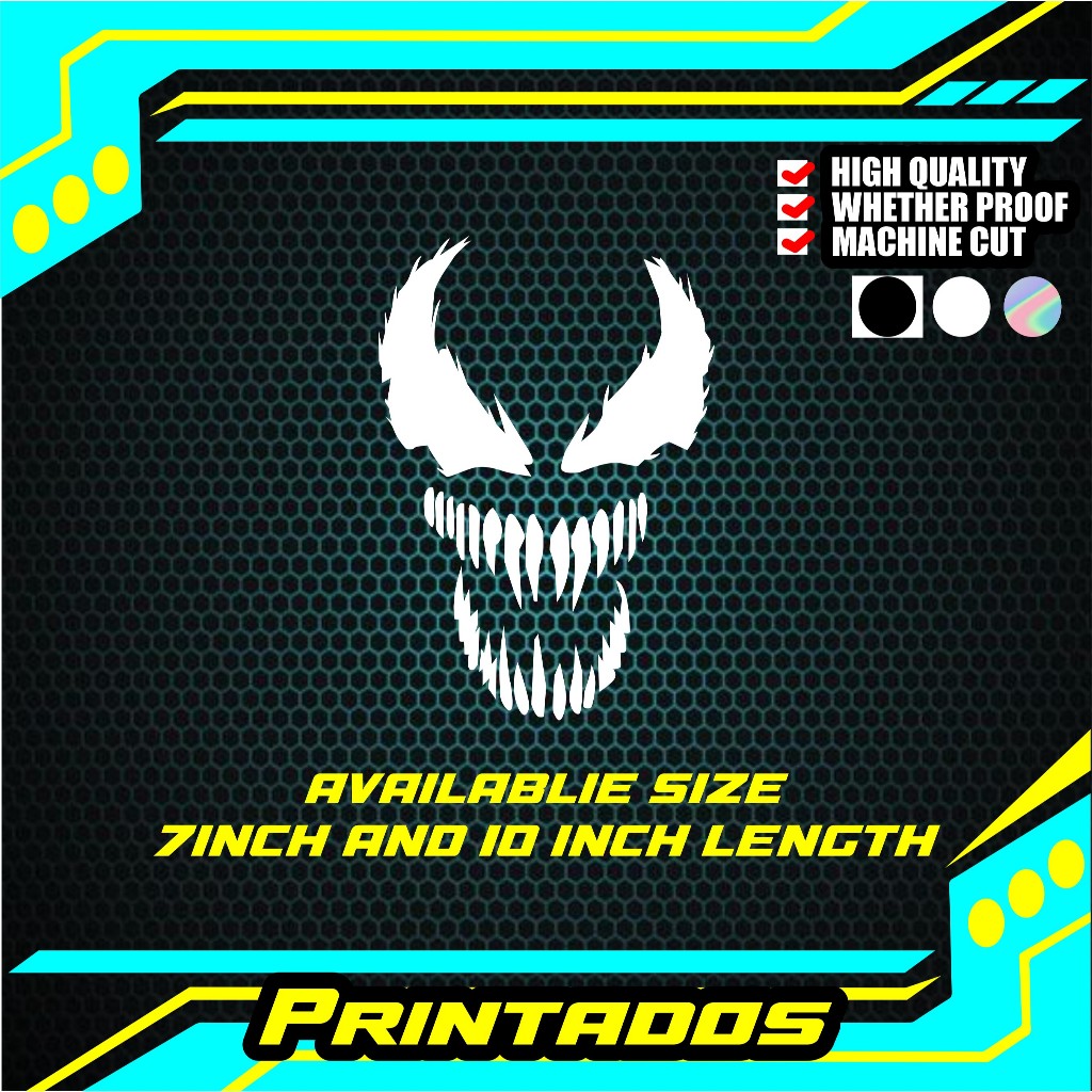 ORIGINAL VENOM decal sticker cutout for car , motorcycle and more ...