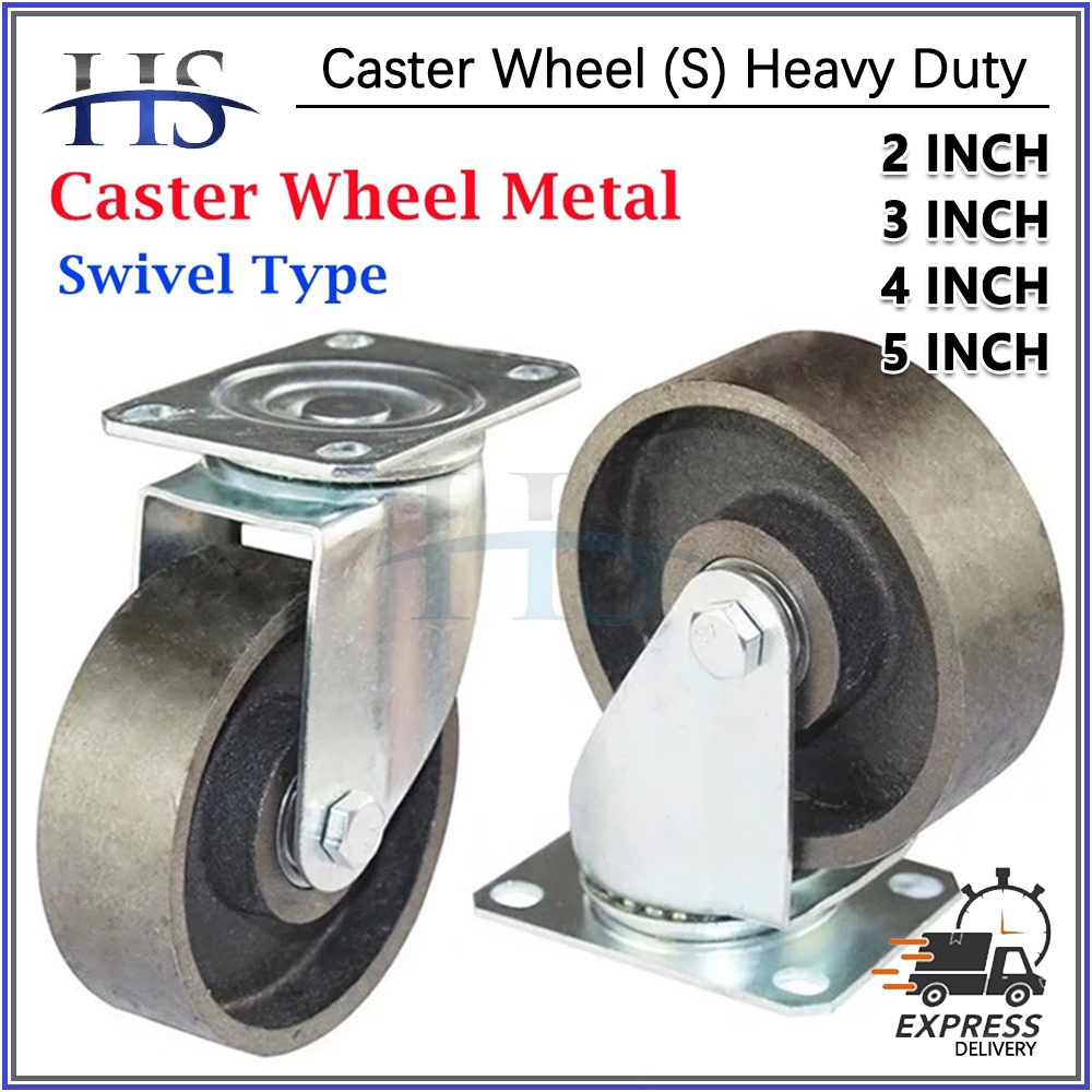 Trolley Heavy Duty Metal Caster Wheel Fixed / Caster Wheel Swivel (With ...