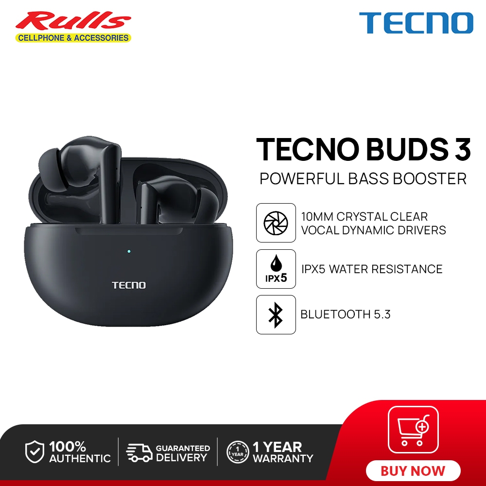 TECNO True Wireless Buds 3 | IPX5 Resistant | Noise Cancellation | 37 ...