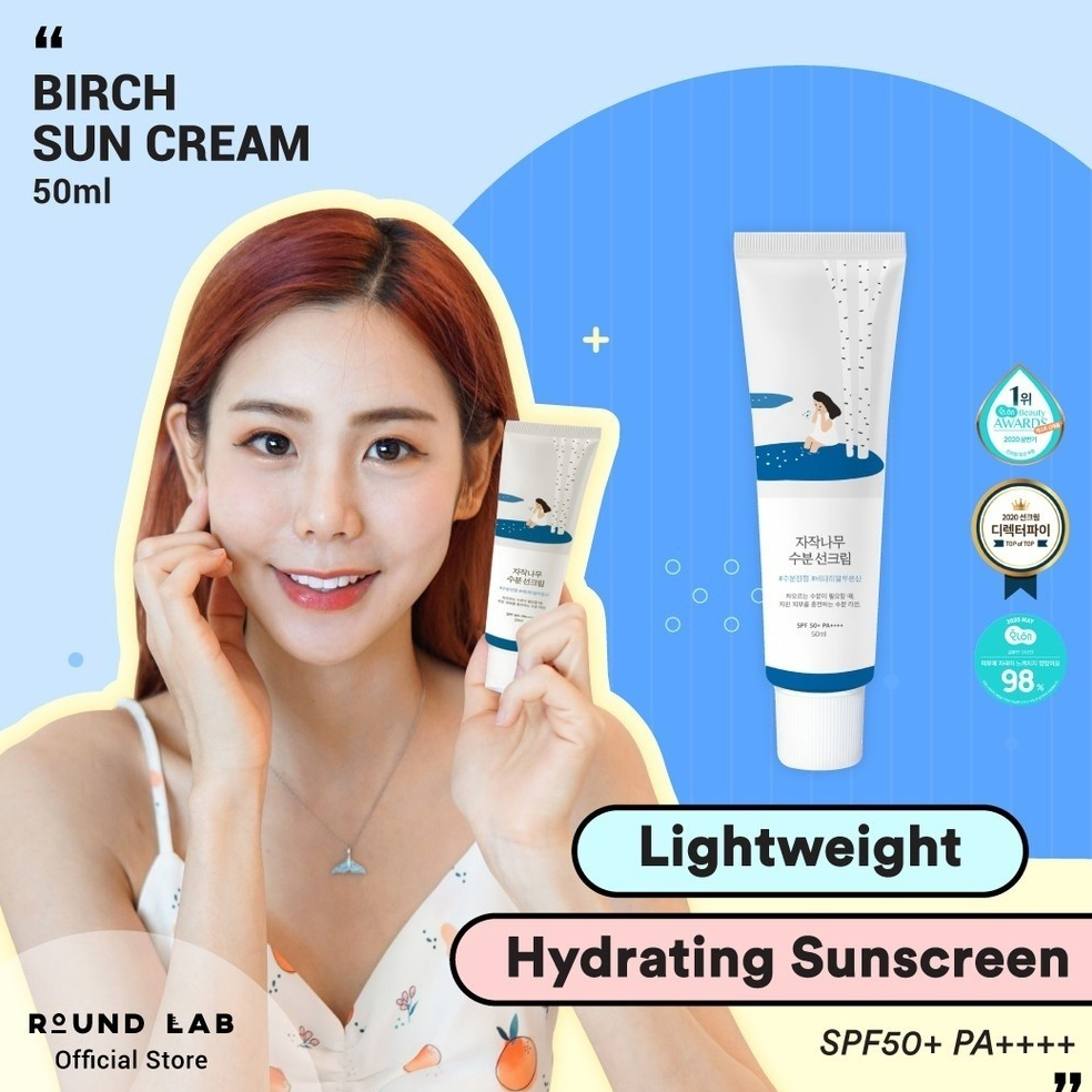 ROUND LAB Sunscreen Jus Birch Juice Moisturizing Sun Cream SPF 50+ PA ...