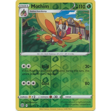 Pokemon TCG - MOTHIM 011/172 Rare Reverse - Brilliant Stars | Shopee ...