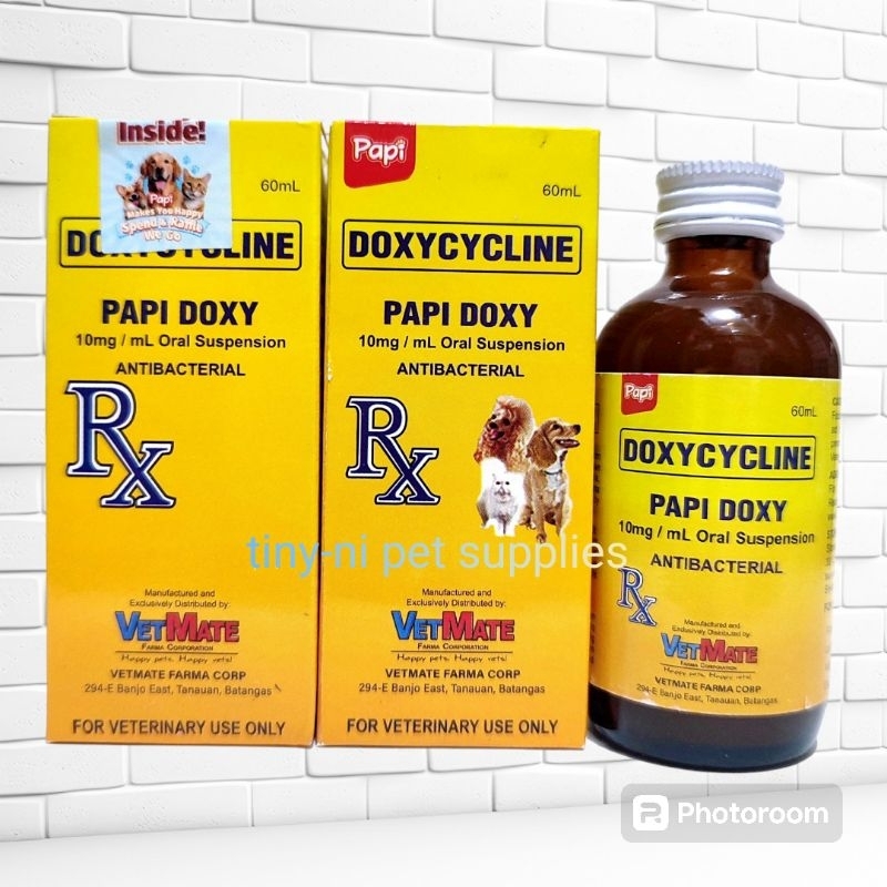 Papi Doxy_pet Oral Suspension 10mg for Dog Cat|60ml Fight Bacterial ...