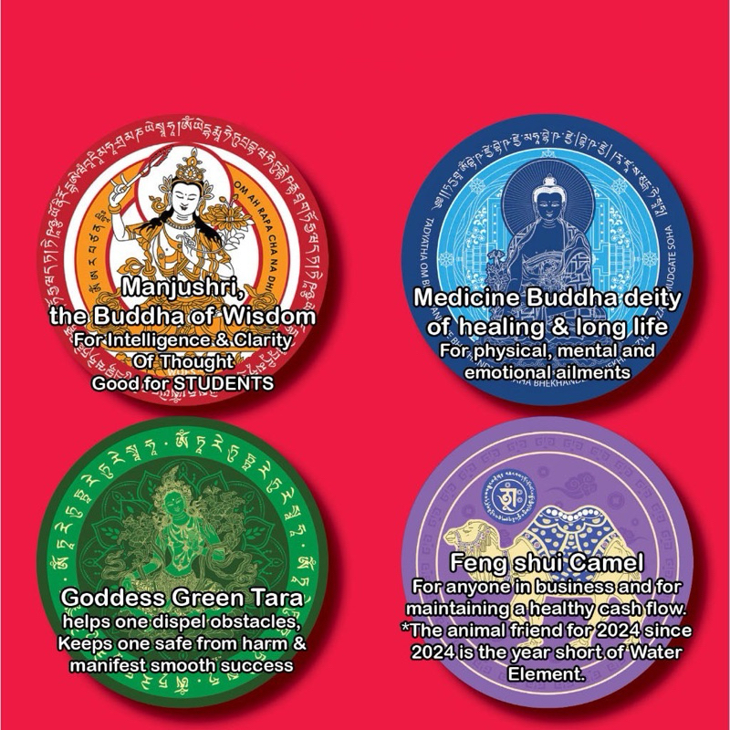 Feng Shui Amulet Stickers For Wealth For Health Lucky Charms Sticker ...