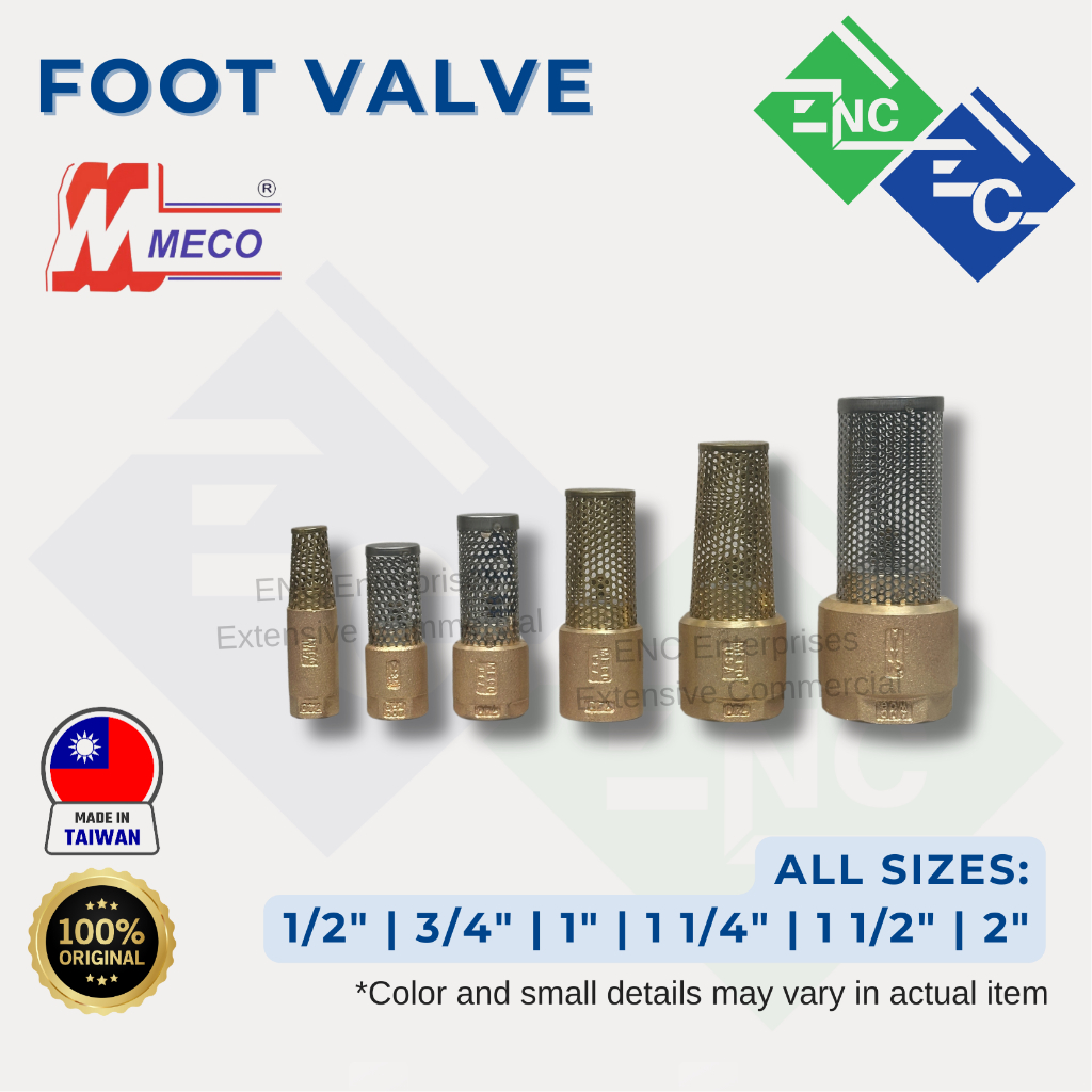 MECO Brand Foot Valve | Heavy Duty | All Brass | Original | Shopee ...