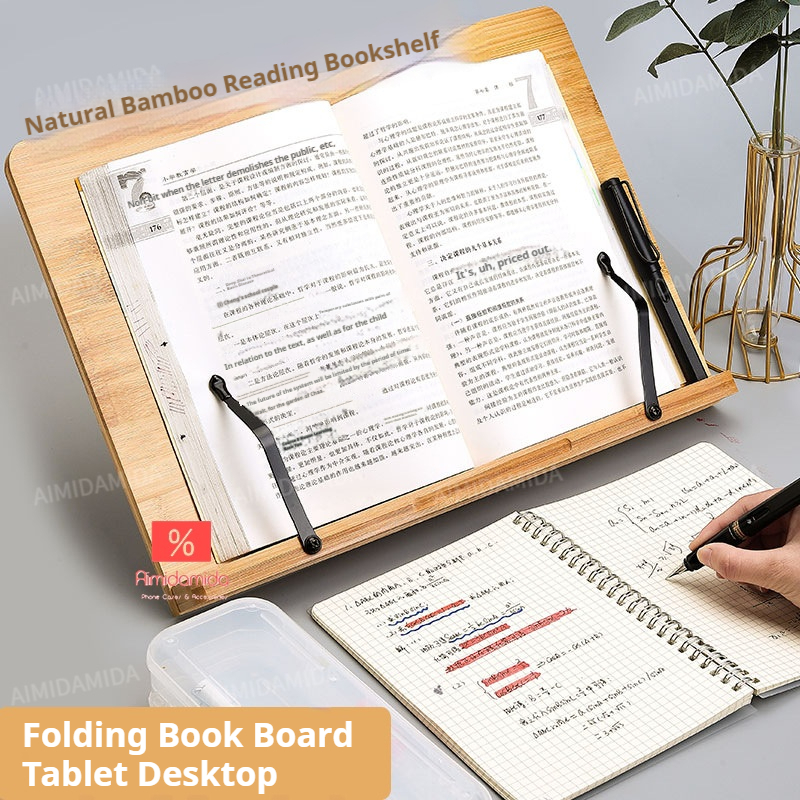 Folding Book Stand Adjustable Desktop Tablet Holder Board Easel Reading ...