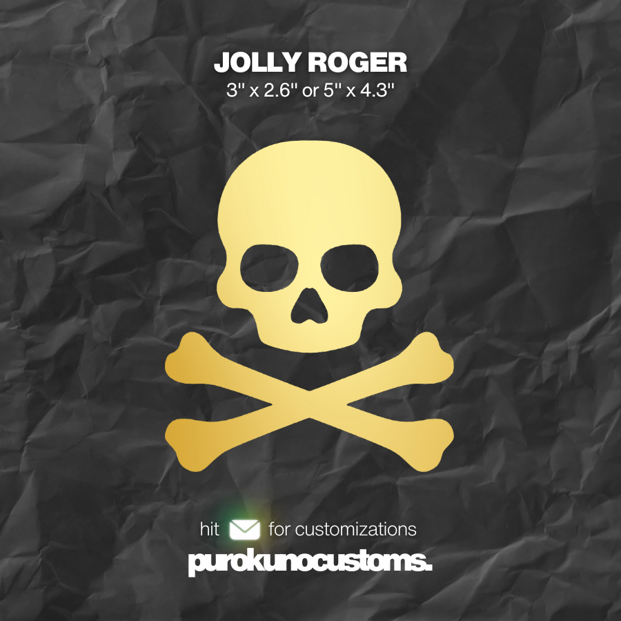 JOLLY ROGER ONE PIECE CAR & MOTORCYCLE VINYL DECAL STICKER SERIES - SET ...
