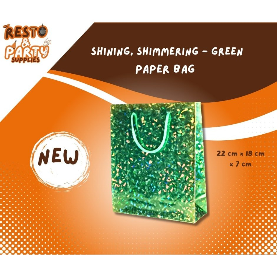 Shining Shimmering Green Paperbag | Shopee Philippines