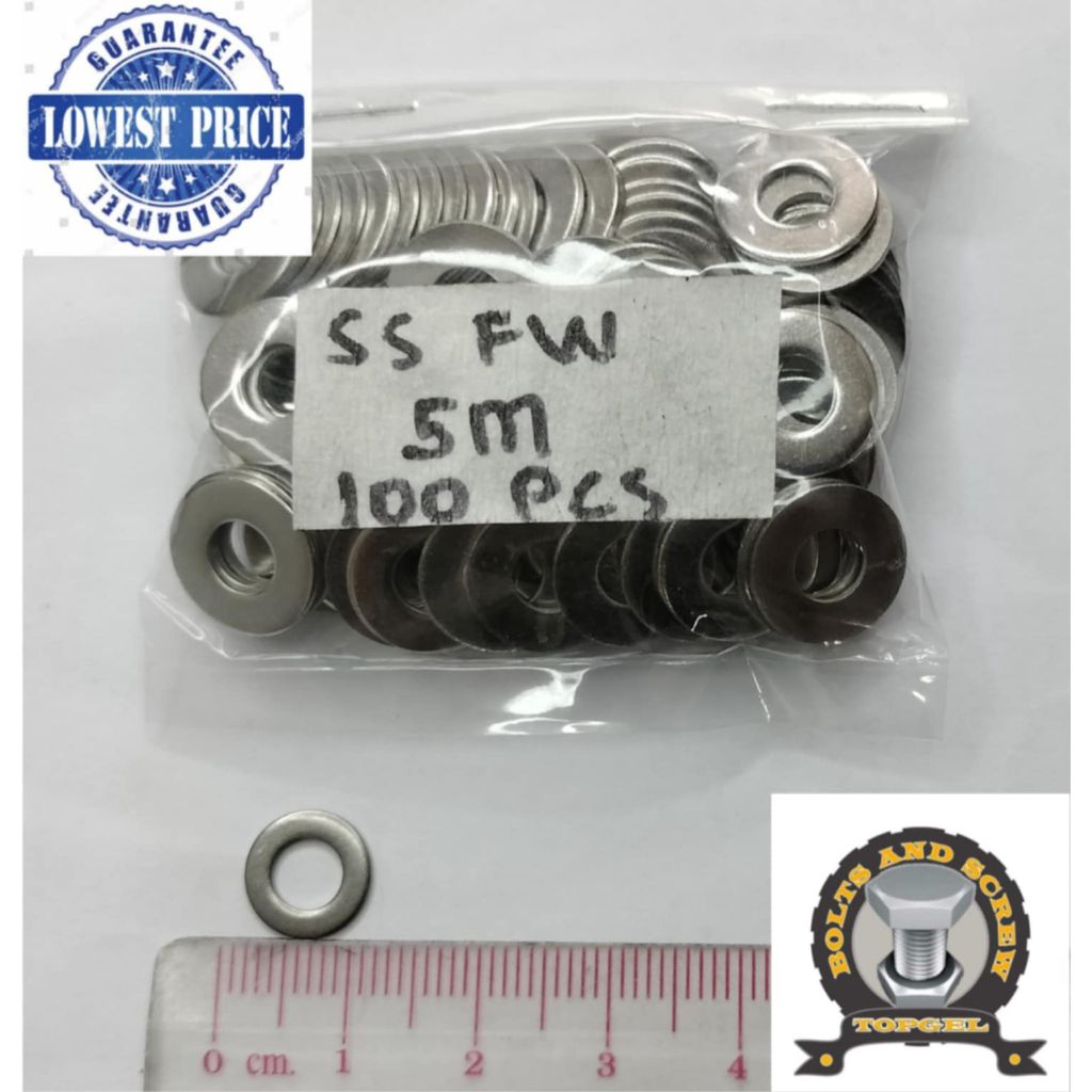 STAINLESS STEEL FLATWASHERS PRICE PER 100 PCS 5m,6m,8m,10m,12m,7/16m ...