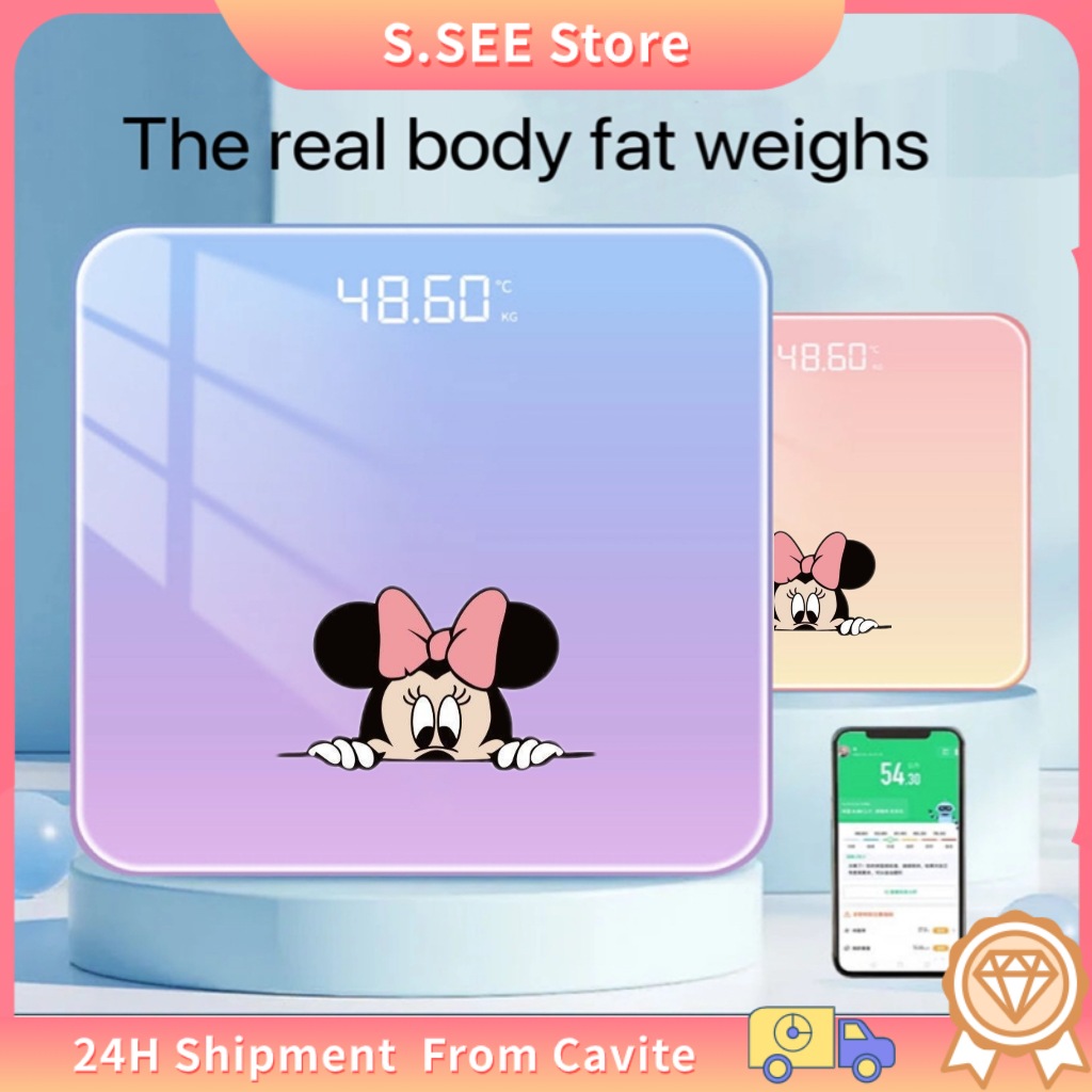 Weighing Scale Digital LCD Human Body Fat IScale Tempered Glass ...