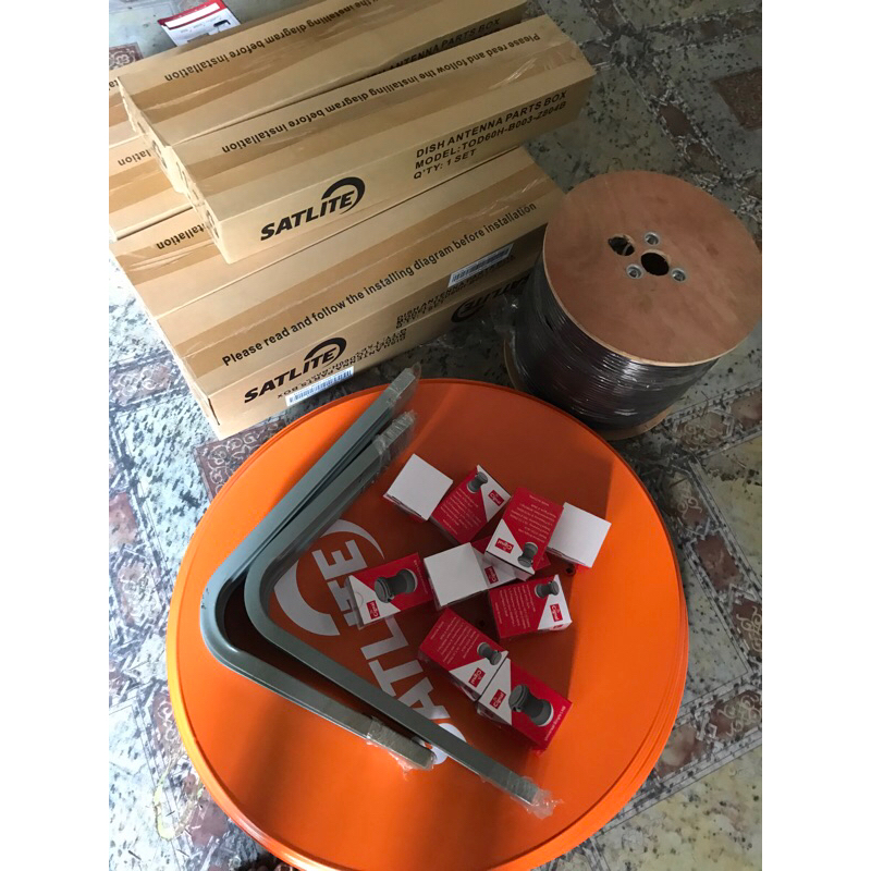 10 sets SATLITE ODU / Dish/ plate with WIRE AT LNB | Shopee Philippines