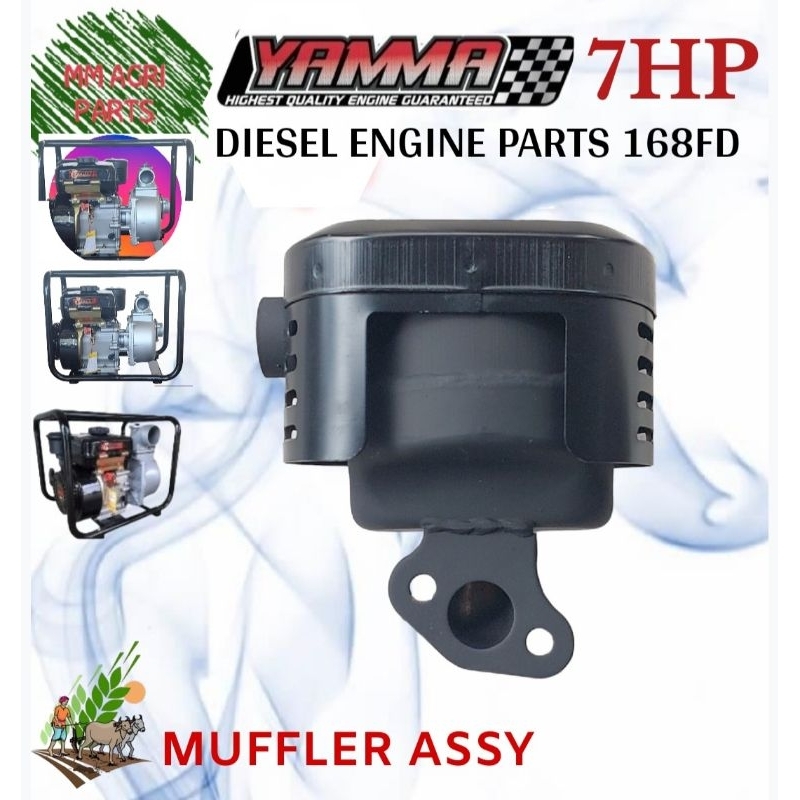 MUFFLER ASSY YAMMA DIESEL ENGINE 7HP 168FD WATER PUMP | Shopee Philippines