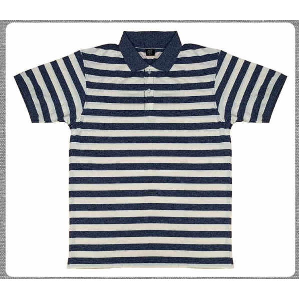 D7 DENVER Rugby Stripe Poloshirt for Men, Cotton, Thick Fabric, Regular ...