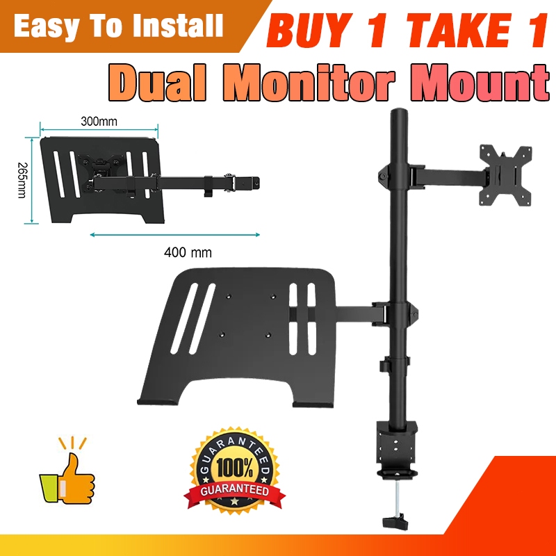 BUY 1 TAKE 1 Dual Monitor Mount Bracket Laptop Stand with Adjustable ...