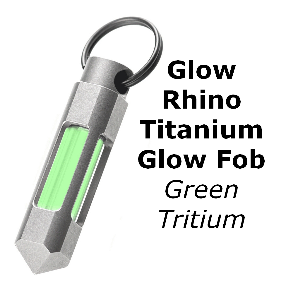 Glow Rhino Keychain Glow Fob Titanium and Midnight Black Steel (with ...
