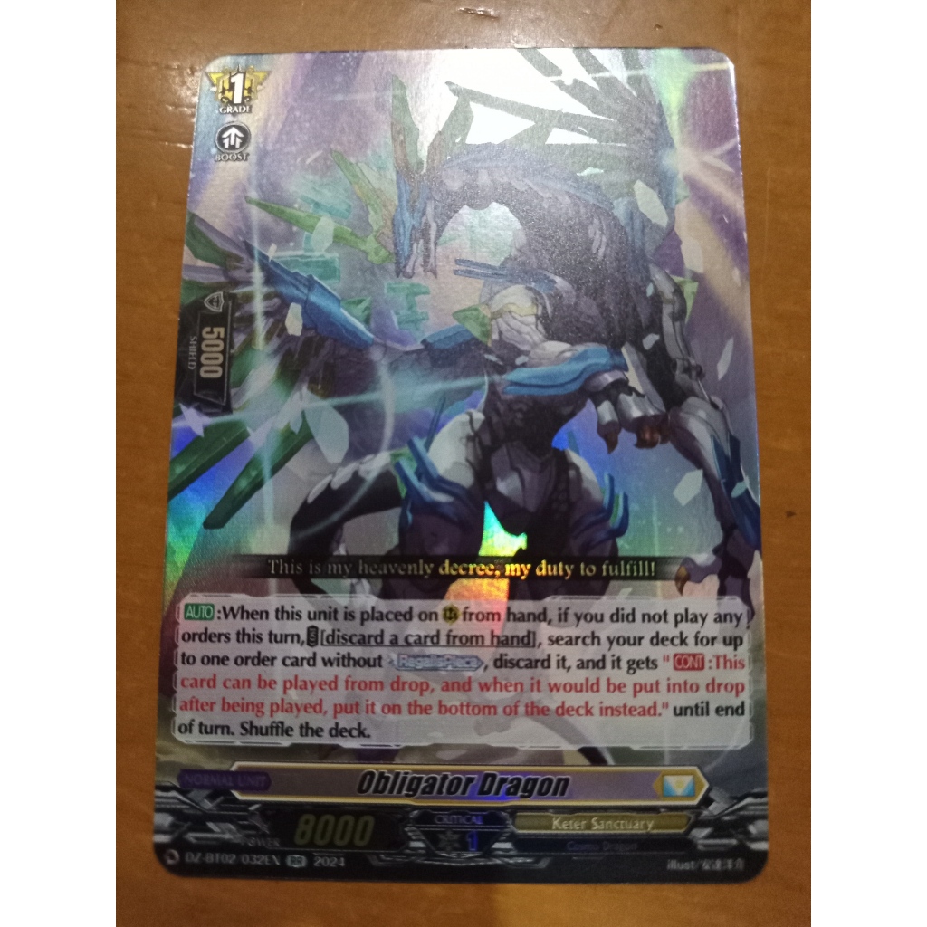 CFV Obligator Dragon RR DZ-BT02 Keter Sanctuary Cardfight Vanguard English | Shopee Philippines