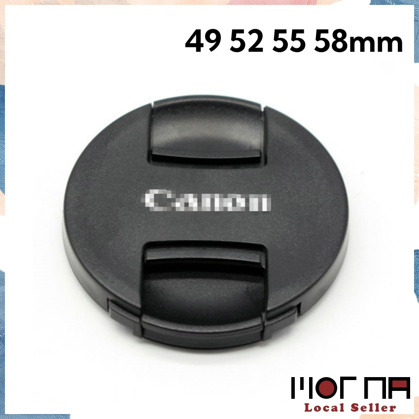 49mm 52mm 55mm 58mm Center Pinch Snap-on Canon Lens Cap Cover | Shopee Philippines