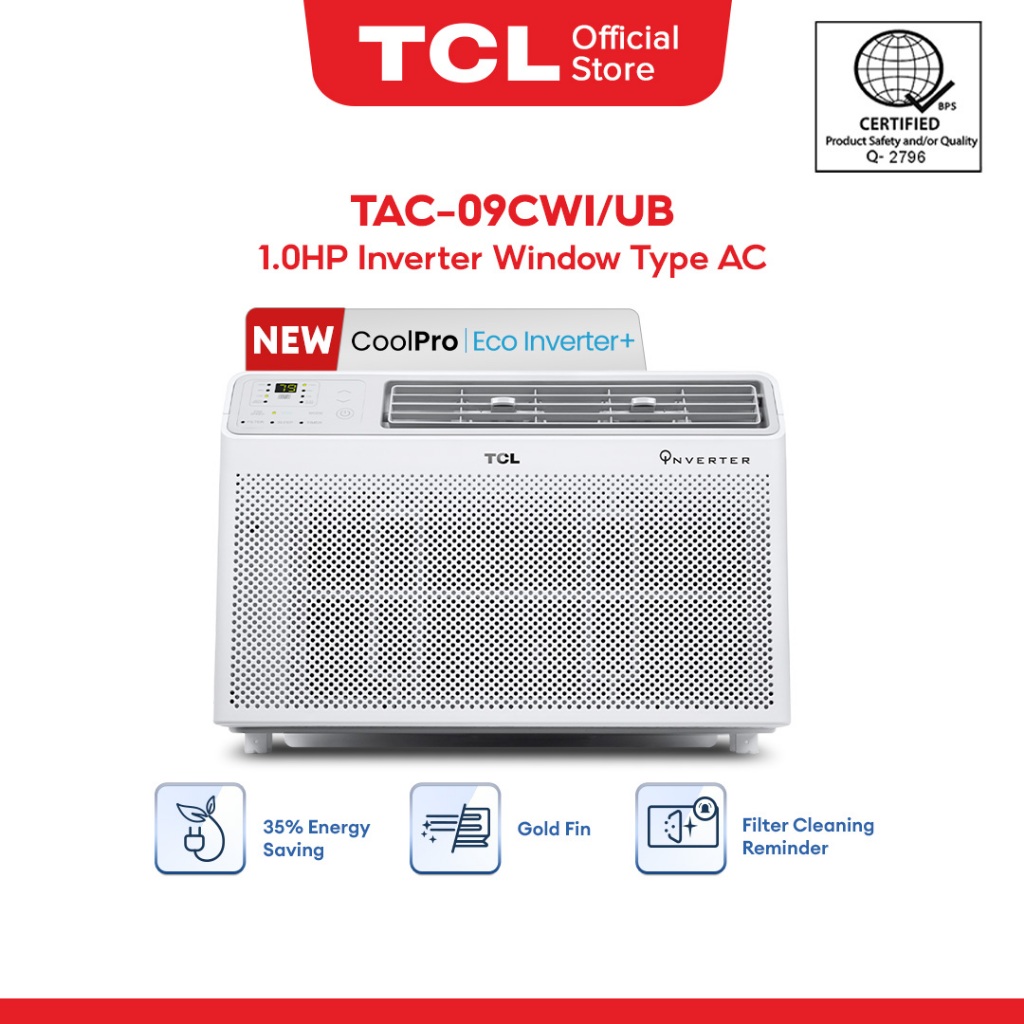 Tcl 1 0hp Eco Inverter Window Type Air Conditioner Tac 09cwi Ub