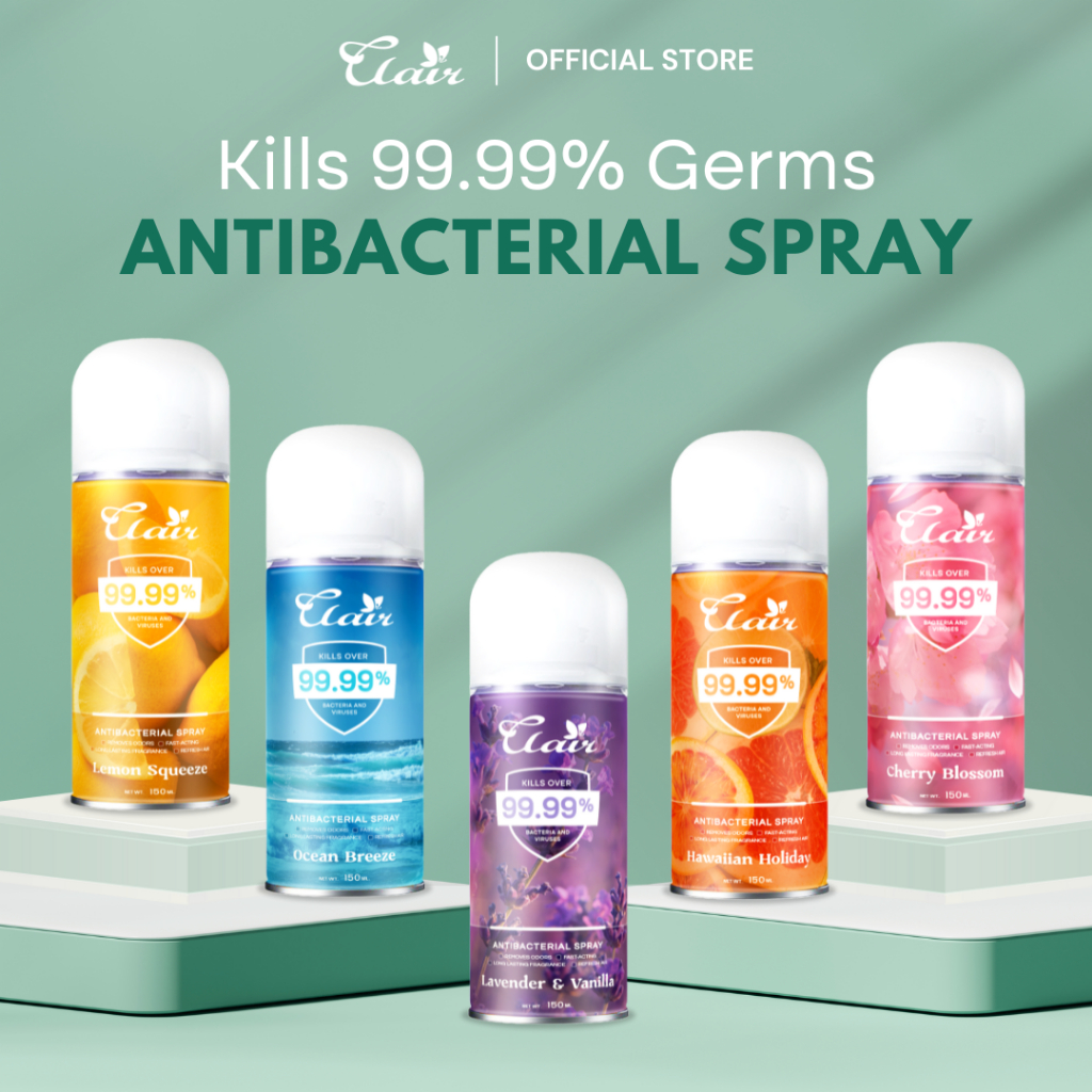 Clair Antibacterial Spray Air Freshener Kills 99.9% Germs Back To Zero ...