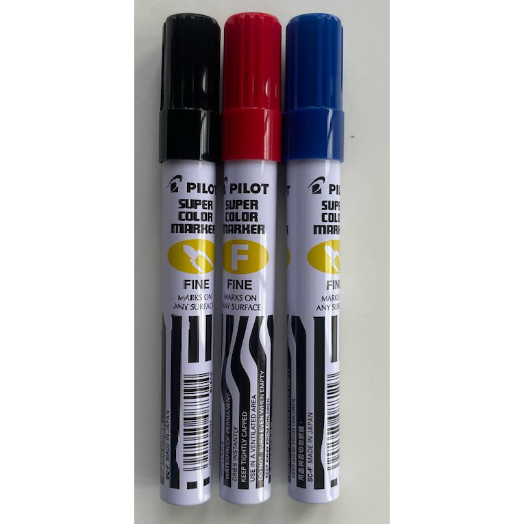 PILOT SUPER COLOR MARKER FINE POINT (BLACK, BLUE, RED) | Shopee Philippines