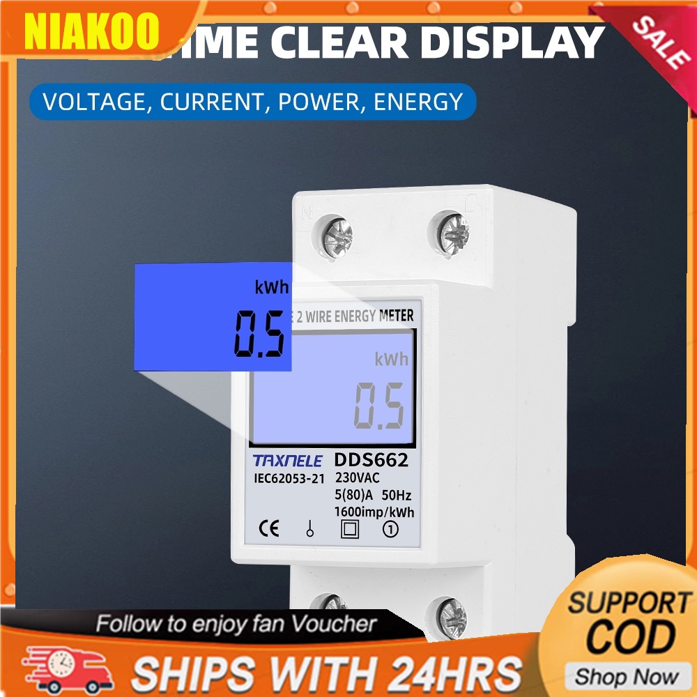 Power Consumption Meter Single Phase Energy Meter Watt Wattmeter kWh ...