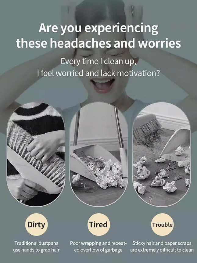 Broom And Dustpan Set Dust Pan With Handle Cleaning Brush Broom Floor ...