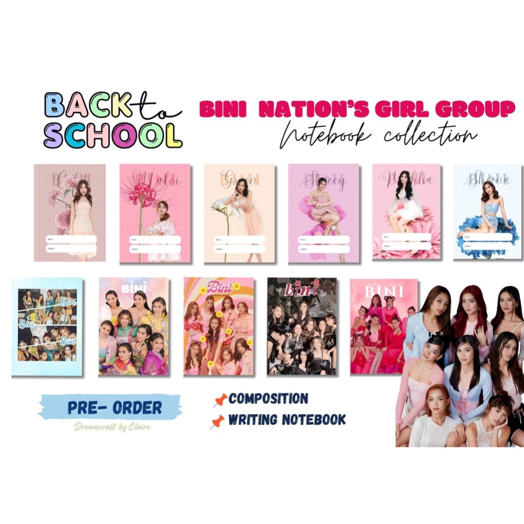 PREORDER- BINI THEME notebooks (COMPOSITION, WRITING, SPIRAL) | Shopee ...