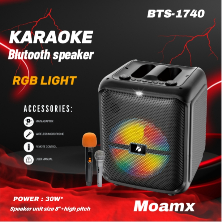 Brodu BTS-1740 Bluetooth Speaker Karaoke Speaker FlashLight HighQuality ...