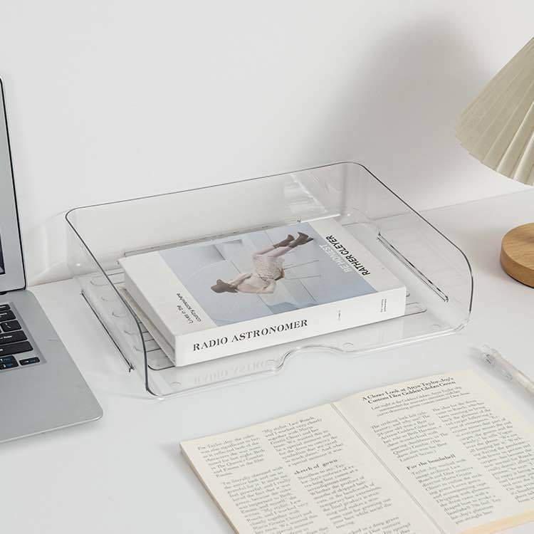 Acrylic U-shaped Stackable Desk Organizer File Bond Paper Rack ...