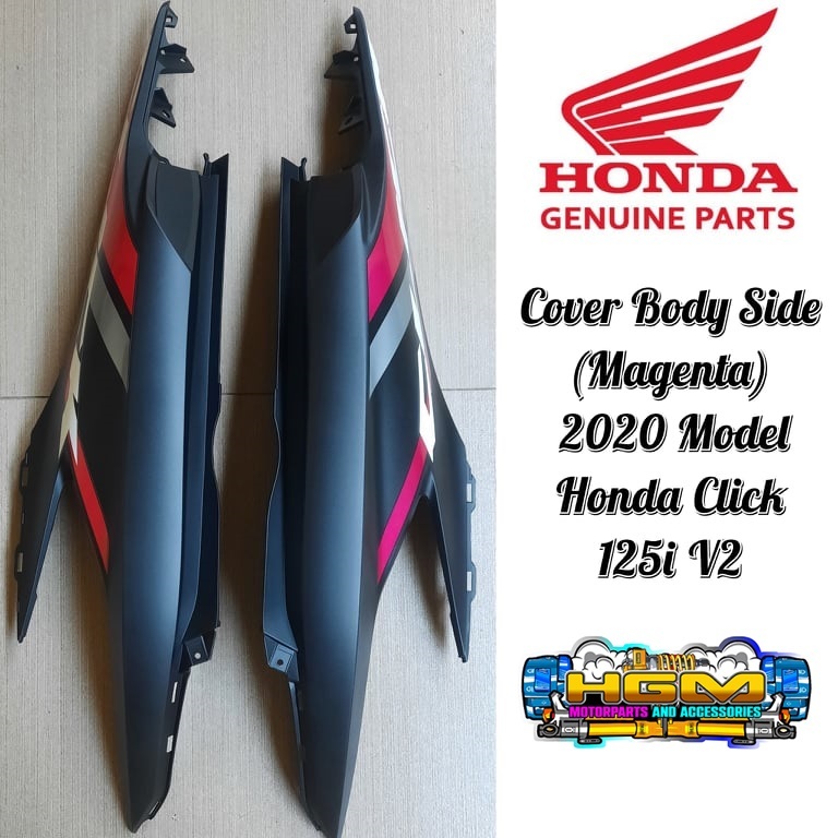 COVER SET BODY SIDE (MATTE BLACK MAGENTA 2020) HONDA CLICK 125i V2 ...
