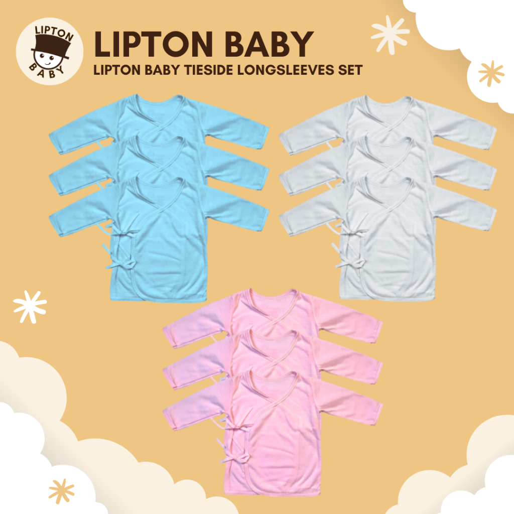 Lipton Baby Tie-side Long-sleeves Top | Shopee Philippines