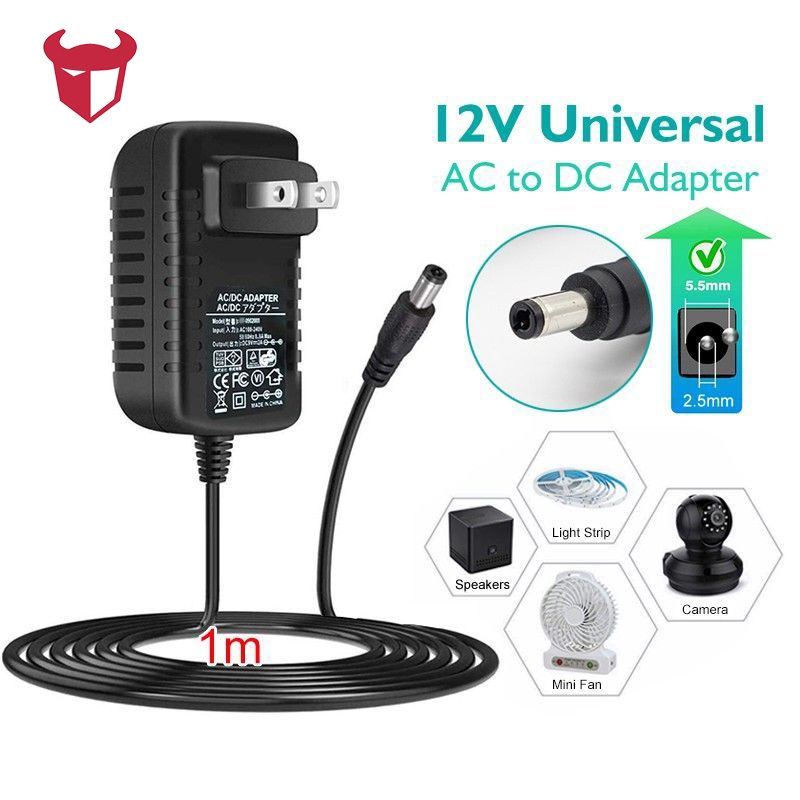 AC DC Adaptor 12V 2A Adapter Power Supply US Plug Wall Charger For CCTV ...