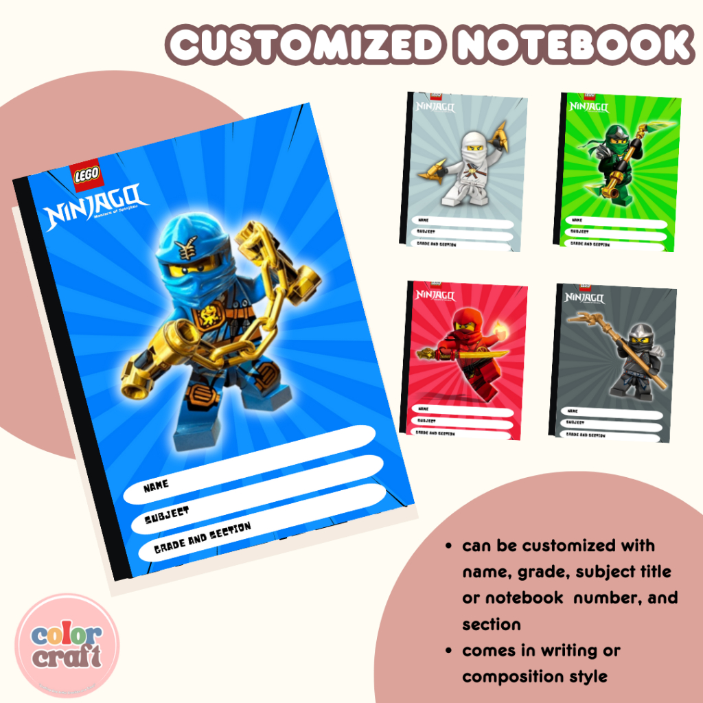 LEGO CUSTOMIZED NOTEBOOK l WRITING NOTEBOOK | Shopee Philippines
