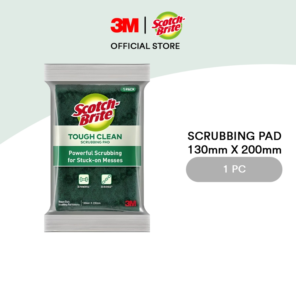 3M™ Scotch Brite™ Tough Clean Scrubbing Pad Economy 1pc 130mmx200mm ...