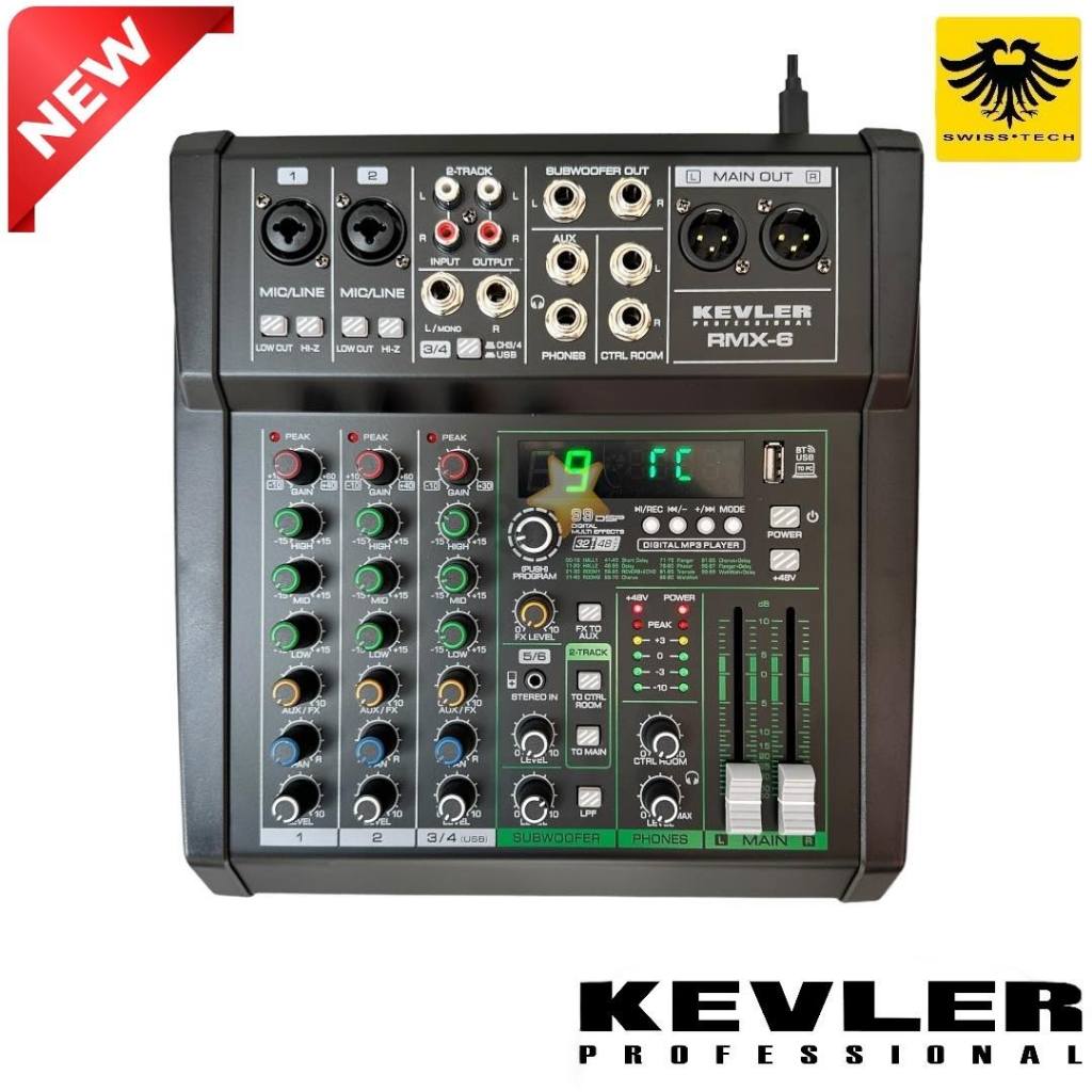 Kevler Professional RMX - 6 6 Channel Compact Mixer with Sub out Audio ...