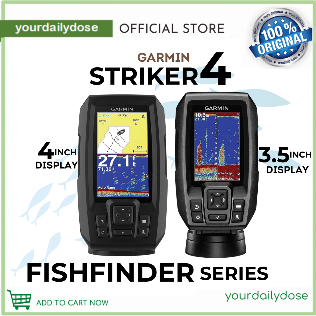 Garmin Striker 4 with Transducer, 3.5" GPS Fishfinder/Striker 4 Plus Dual Beam Transducer ...