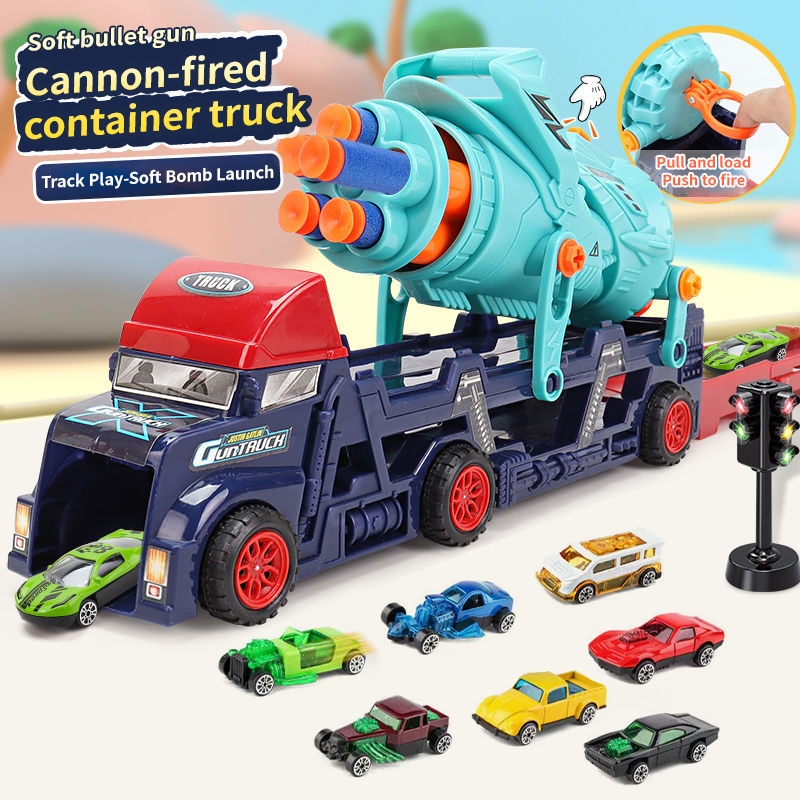 YUNLEO Deformed Folding Container Ejection Car Children's Alloy Multi ...