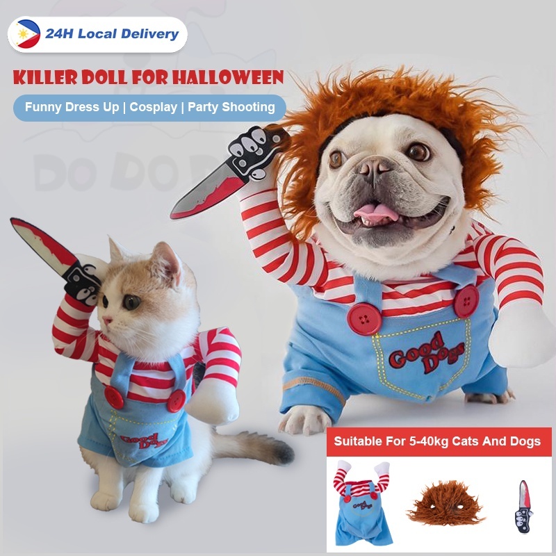 Dog Clothes Dogs Cosplay Costume Halloween Comical Outfits Holding a ...